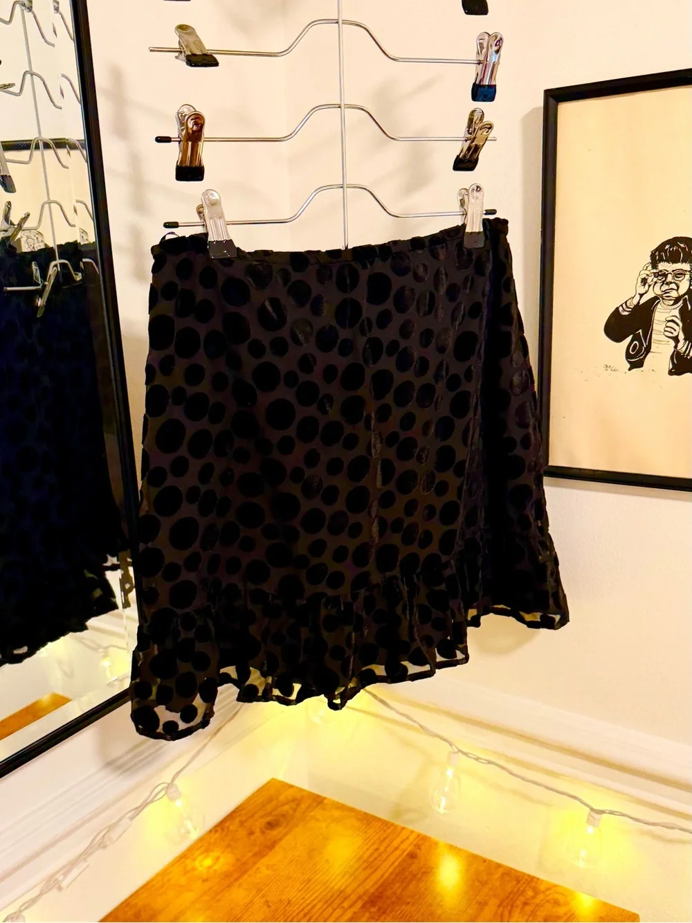 Lulus | Skirts | Lulus Black Polka Dot Ruffle Mini Skirt | Poshmark